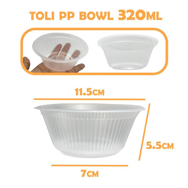 TOLi Medium Bowl 100pcs Disposable PP Plastic Bowl-300ml 320ml - TikTok ...