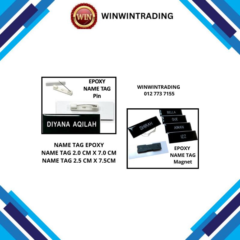 NAME TAG EPOXY ACRYLIC HITAM PUTIH - TikTok Shop Malaysia