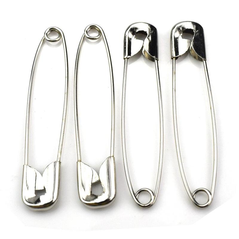 60pcs Silver Safety Pins DIY Sewing Tools Accessory Metal Needles ...