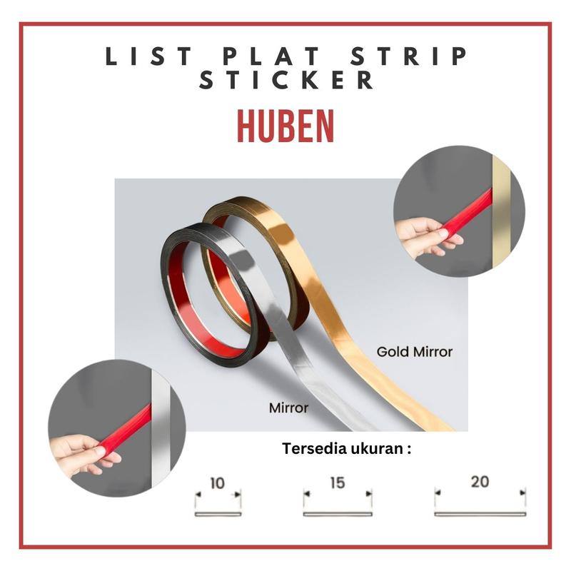 HUBEN List Plat Strip Sticker Stainless Steel Mirror Gold Mirror - Shop ...
