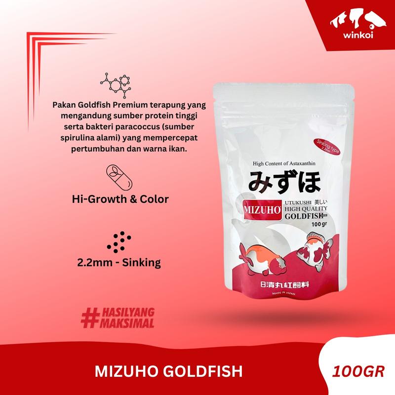 Mizuho Goldfish Gold Fish Pakan Ikan Koki High Growth 100GR SINKING ...