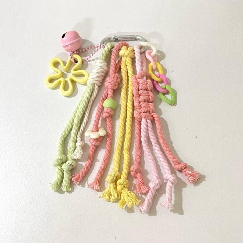 PROMO! Bag Charm Macrame Keychain Lucu Gantungan Kunci Macrame Pita ...