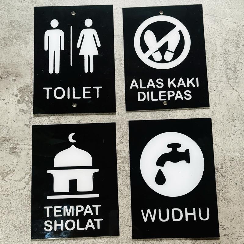 Sign Board Tulisan Papan Tanda Toilet WC Mushola Alas Kaki Dilepas ...