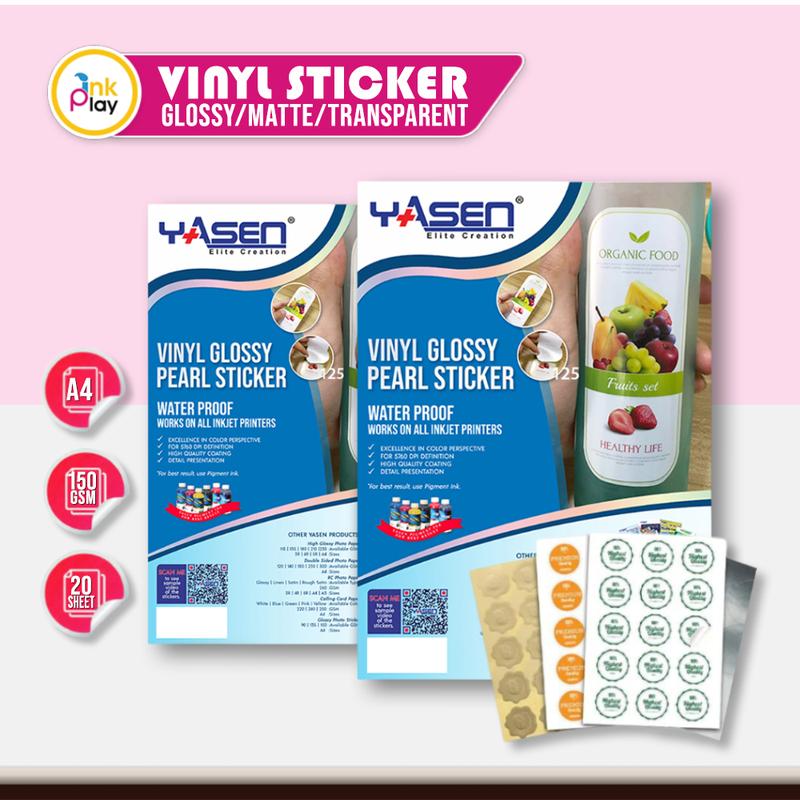 Yasen Vinyl Sticker A4 Size (Glossy | Matte | Transparent | Aluminum ...