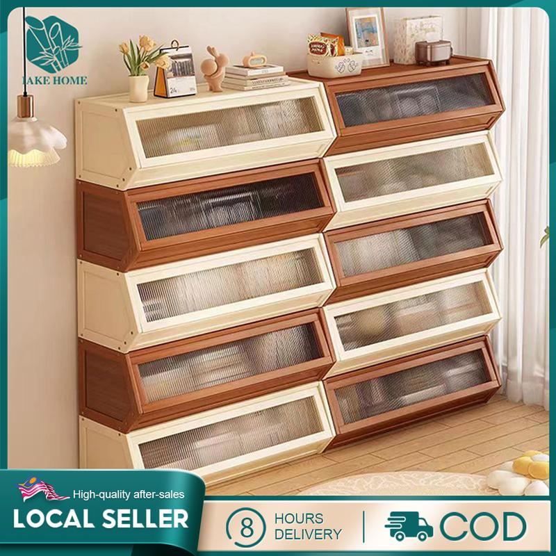 Buluh Display Cabinet Storage Cabinet Combination Bookshelf White/Brown ...