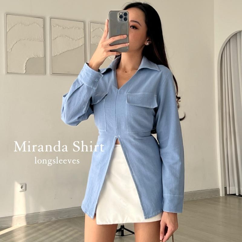 SORINBYHER Miranda Longsleeves Pocket Slit Shirt / Atasan Kemeja - Shop ...