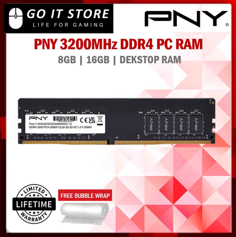 PNY Ram DDR4 3200MHz 8GB 16GB Dekstop Ram - TikTok Shop Malaysia