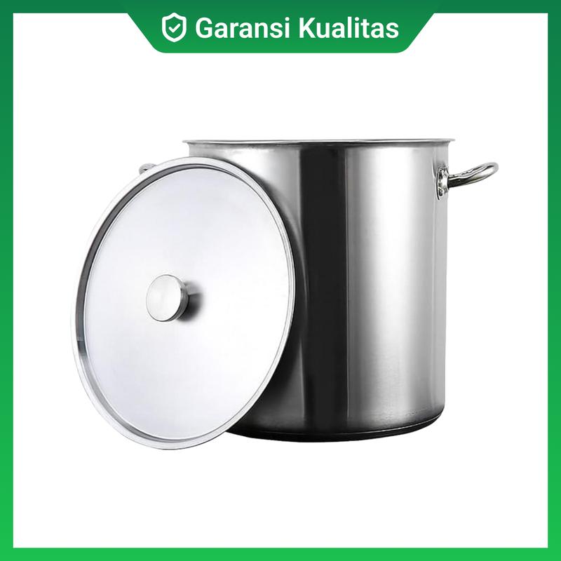 Stock pot stainless steel tebal ukuran 25 cm 30 cm 50 cm 60 cm / panci ...
