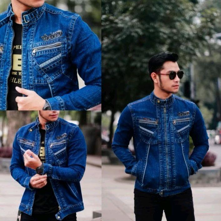 jaket jeans pria zipper risleting size M - XXXL jacket distr - Shop ...