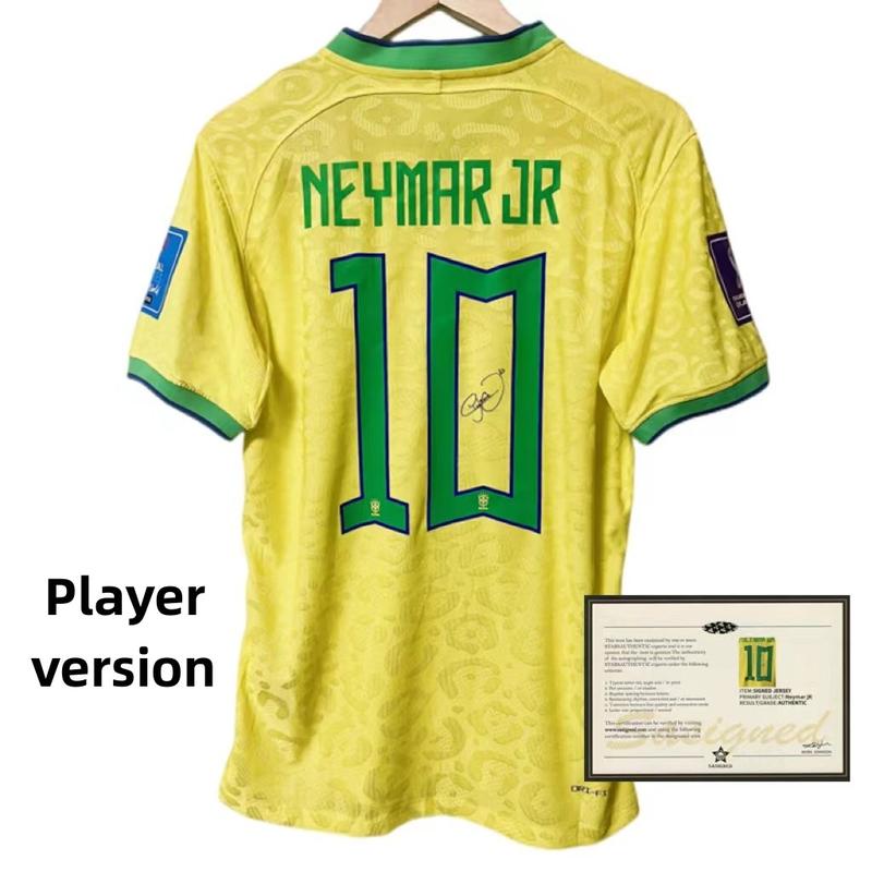 Brazil national team home Neymar signed Jersey signature short-sleeved ...