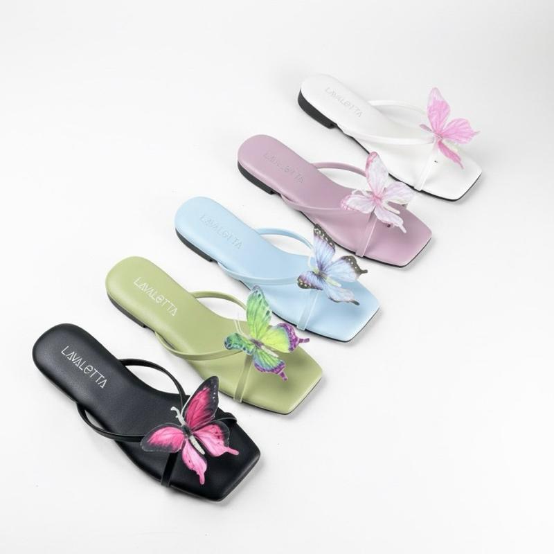 lavaletta • Tinkerbell Sandal Teplek Kupu-Kupu Hak 1cm Design Cantik ...