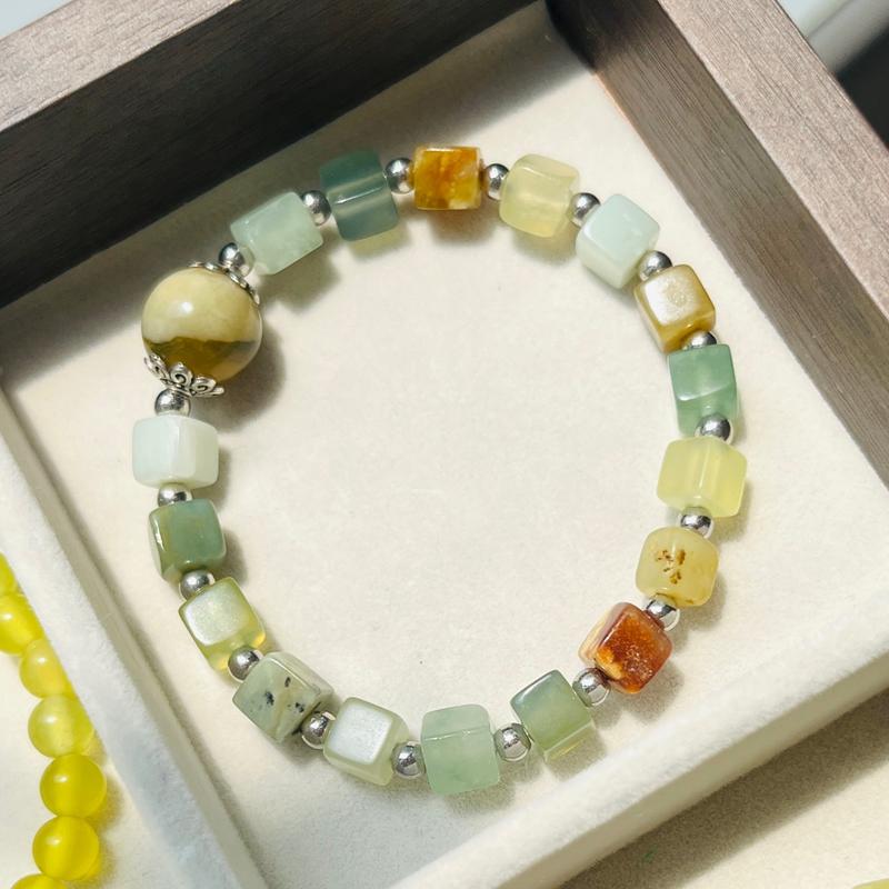 Gelang Tangan Jed Alamiah, Bentuk Persegi, Pelbagai Warna, Unik ...