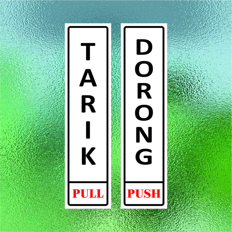 Stiker tarik, dorong l stiker pintu l stiker vinyl laminatin - Shop ...