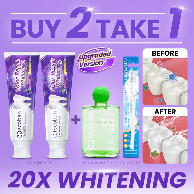 Scoban Toothpaste + Mouthwash 220ml Baking Soda Scoban Freshens ...