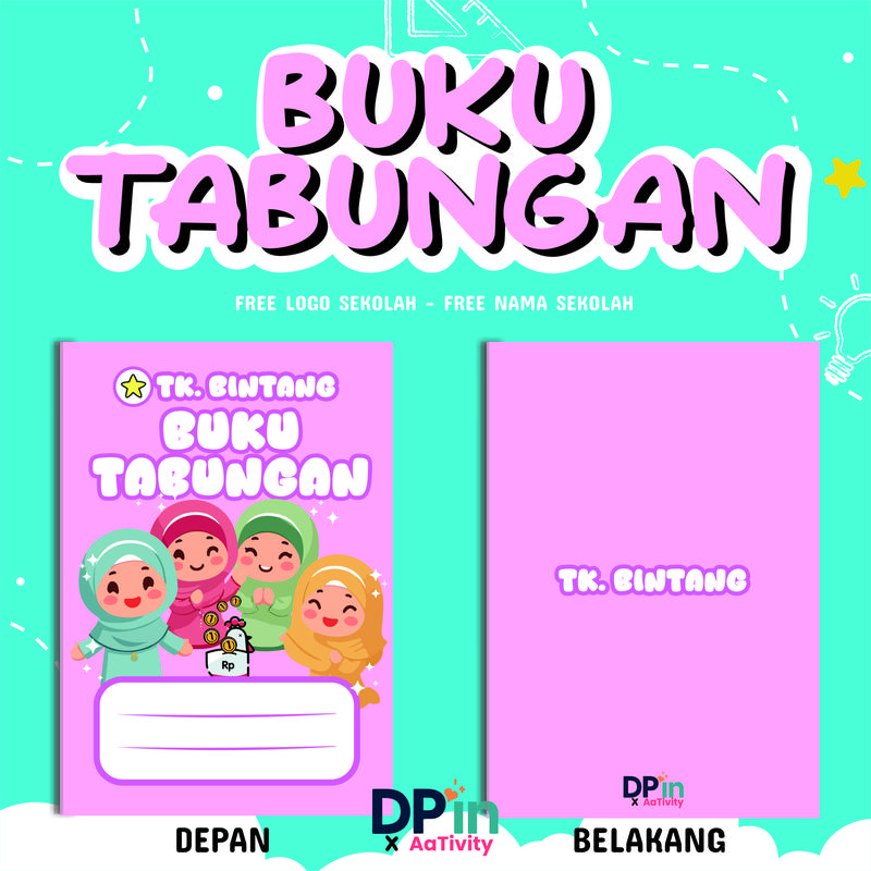 Custom Buku Tabungan Anak TK PAUD Custom Nama & Logo Sekolah - Shop | Tokopedia