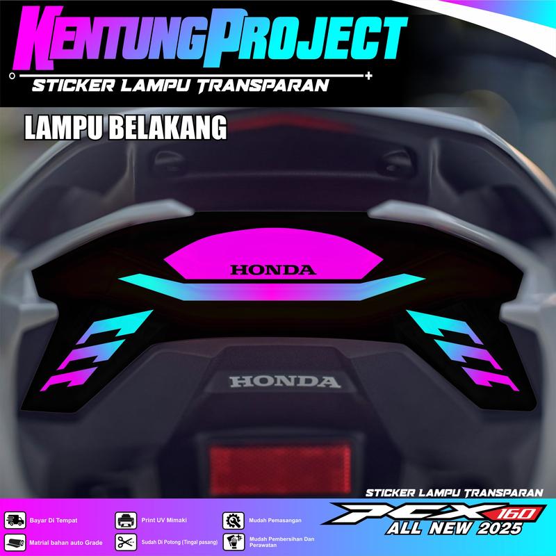 Stiker Lampu PCX 160 2025 stiker Variasi Lampu Alis Depan Belakang ...