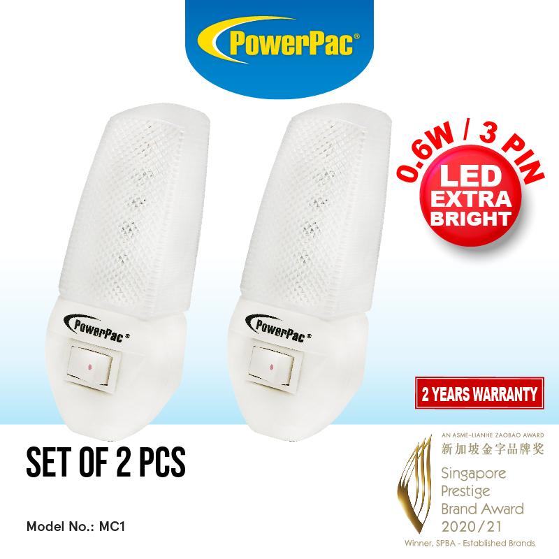 PowerPac 2X LED Night Light with Power Switch & Auto Mode (MC72 ...