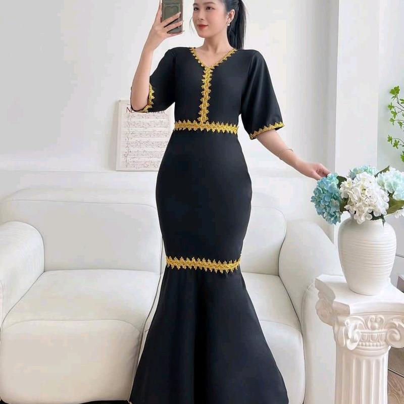 DRESS BORNEO MAXI MERMAID FIT 45KG-75KG Silk Kain Casual Sof - TikTok Shop Malaysia