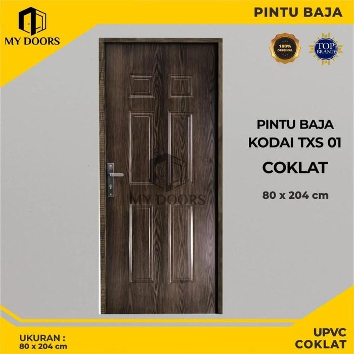 Jual KODAI Pintu Utama Baja TXS Series 80x204 TXS Series Kayu Set Anti ...