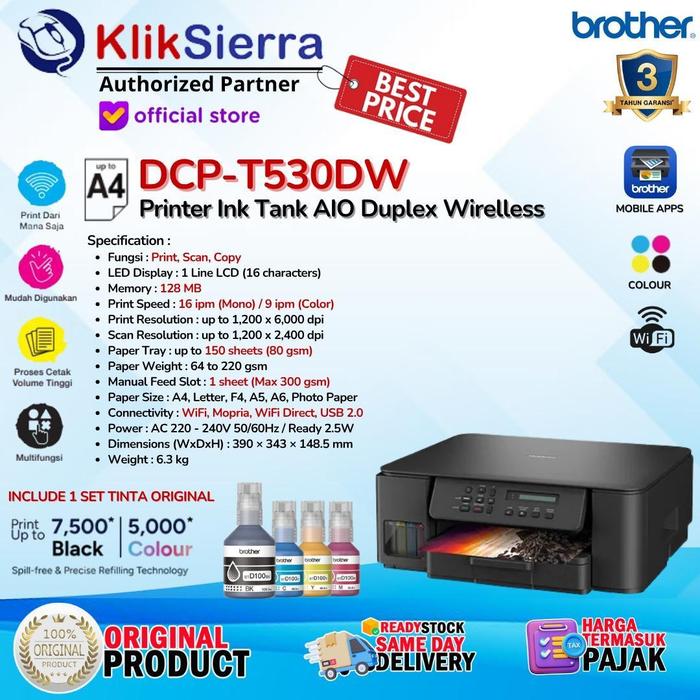 Jual BROTHER DCP-T530DW Pengganti DCP-T520W Printer Ink Tank All-in-One ...