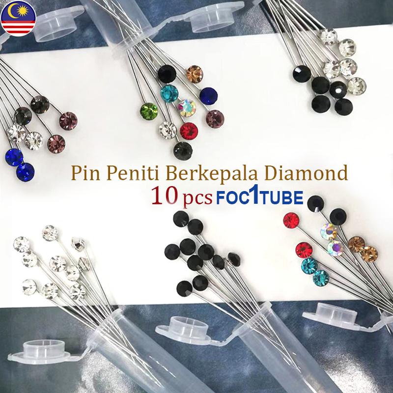 READY STOCK 8/10pcs set Pin Jarum Peniti Berkepala Rhineston - TikTok ...