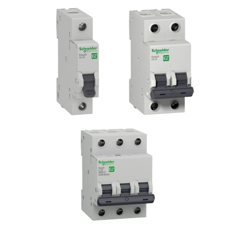 Schneider MCB 6kA, 6A - 63A, 1 POLE, 2 POLE & 3 POLE, DB Distribution ...