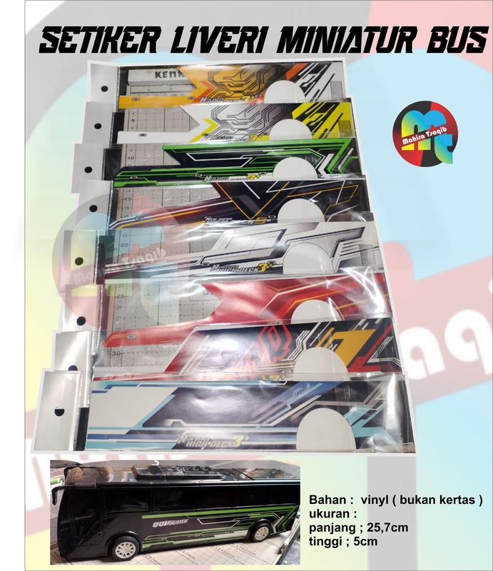 Stiker Livery Miniatur Bus Vinyl 27 cm x 5 cm - Aksesoris Miniatur ...