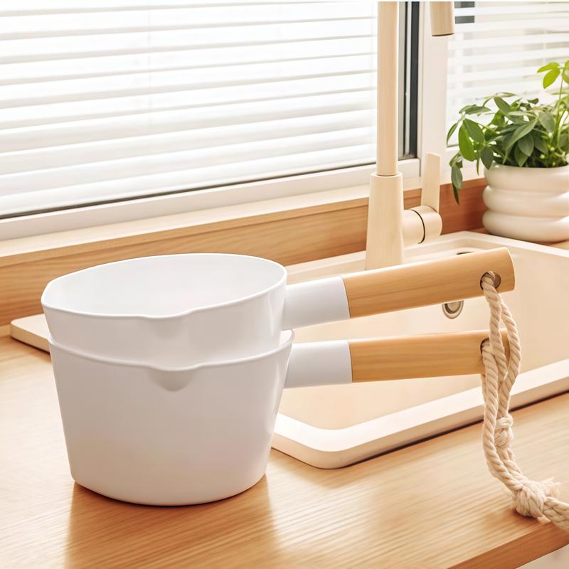 Home gayung air putih gagang Kayu/Home gayung mandi aesthetic/Gayung ...