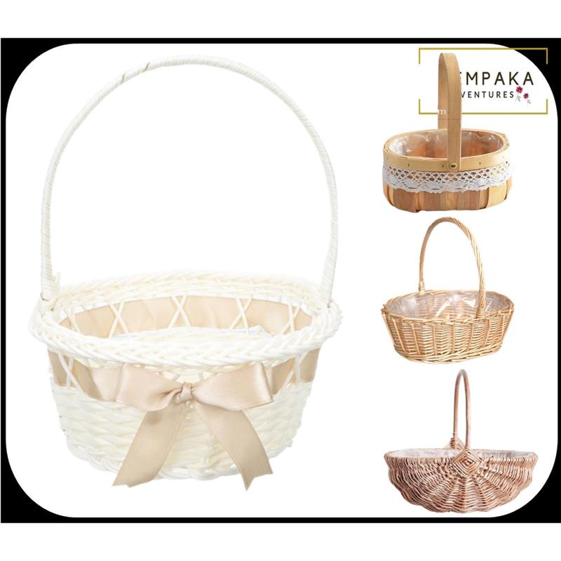 Flower Rattan Bamboo Oval Wicker Woven Weaving Gift Basket Bakul ...