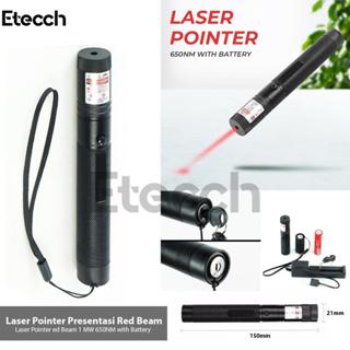 Laser Pointer Presentasi Red Beam 1 MW 650NM with Battery Alat - Shop ...