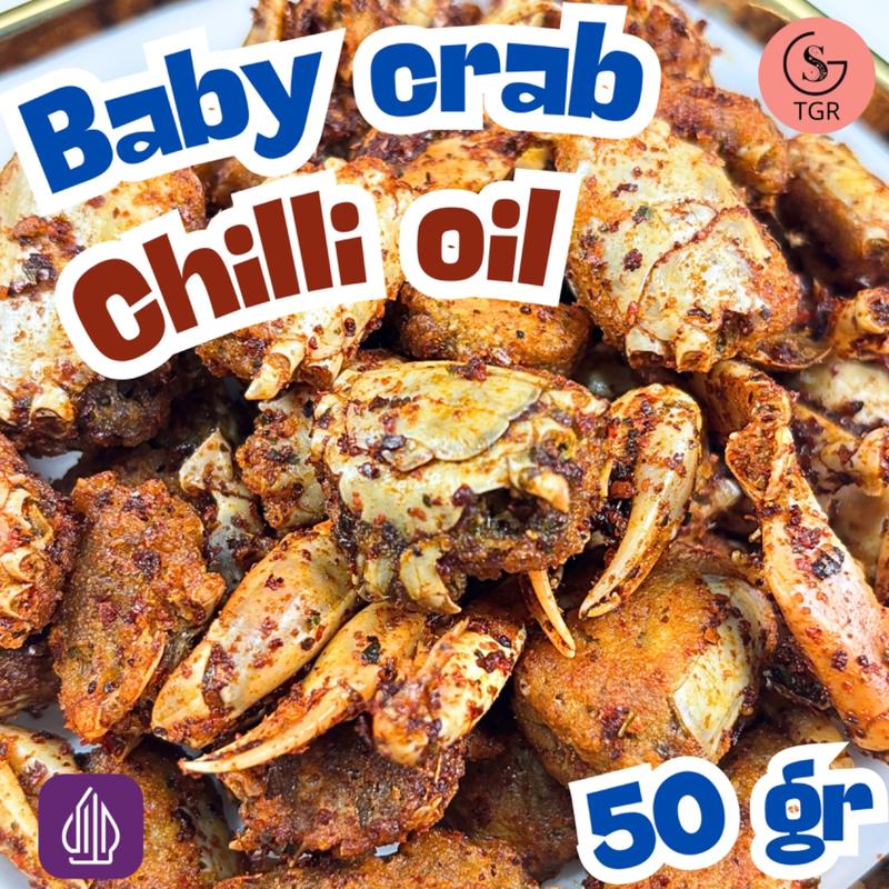 ( 50 gr ) BABY CRAB SNACK LAUT PEDAS CHILLI OIL DAUN JERUK VARIAN ...