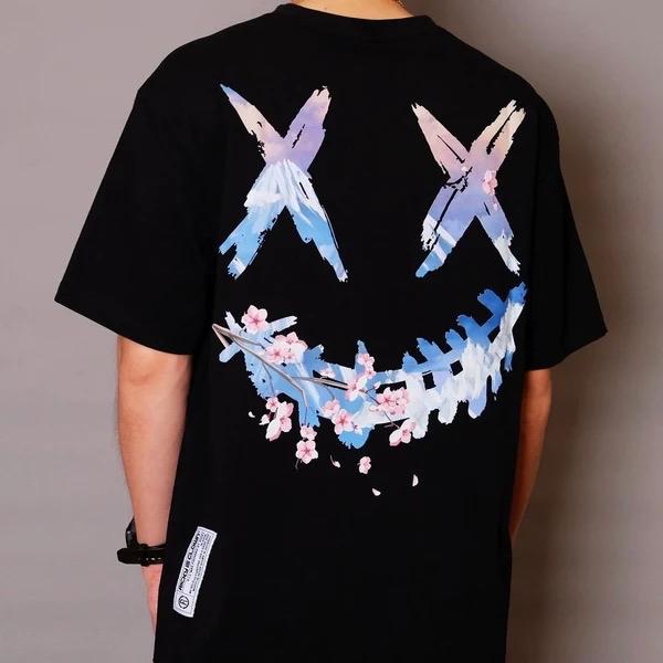 Rickyisclown [RIC] Mount Fuji Sakura Smiley Tee Black [R9210311b-OOOO ...