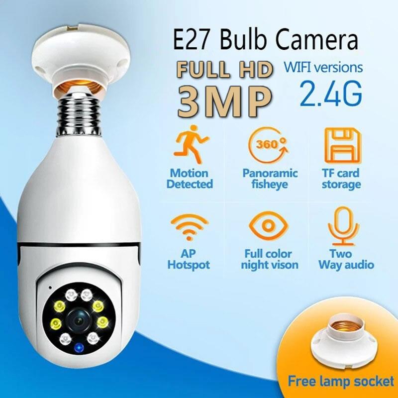 Bulb Wireless Surveillance Bubble Camera WiFi 360 Degree Night - TikTok ...