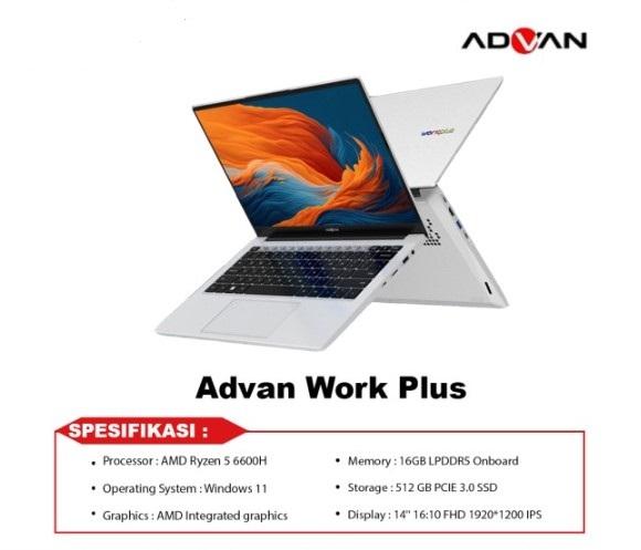 ADVAN WORKPLUS AMD RYZEN 5-6600H 16GB SSD 512GB FHD IPS W11 SILVER - Shop | Tokopedia