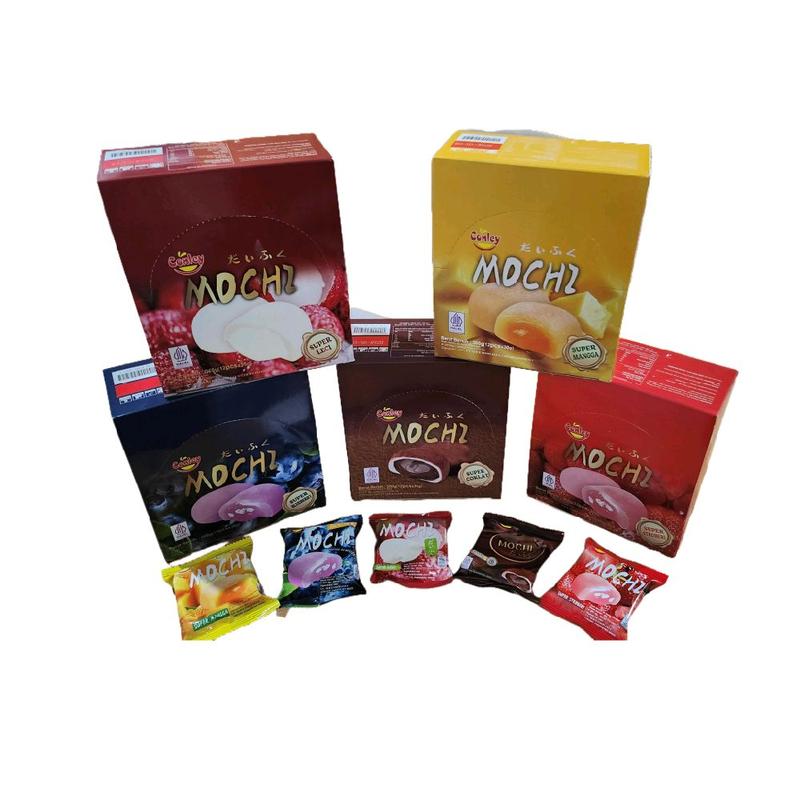 PAKET 1 BOX MOCHI SUPER CONLEY RASA BLUEBERRY, COKLAT, STRAWBERRY,LECI ...