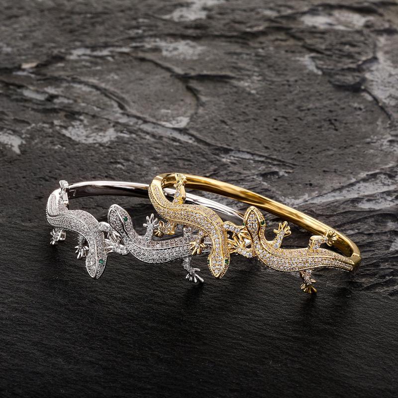 Two-Headed Lizard Totem Bracelet, Trendy Hip-Hop Style Inlai - TikTok ...
