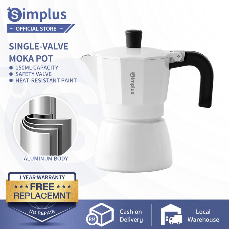 Simplus Single-valve Moka Pot Coffee Pot Aluminum Body 150ml - TikTok ...