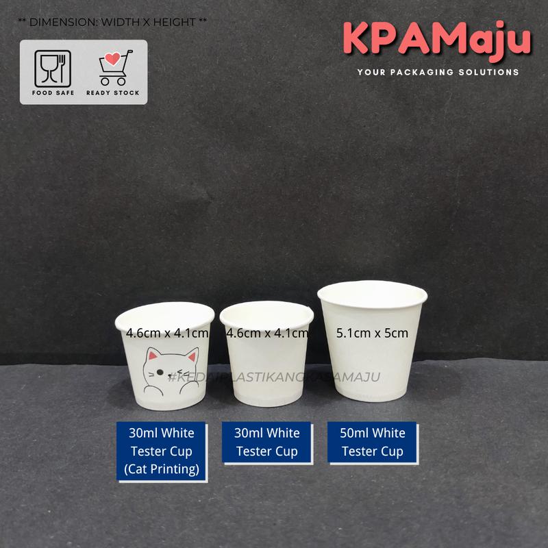 [50pcs] 30ml / 50ml Paper Tester Cup - Paper Sampling Cup, White ...