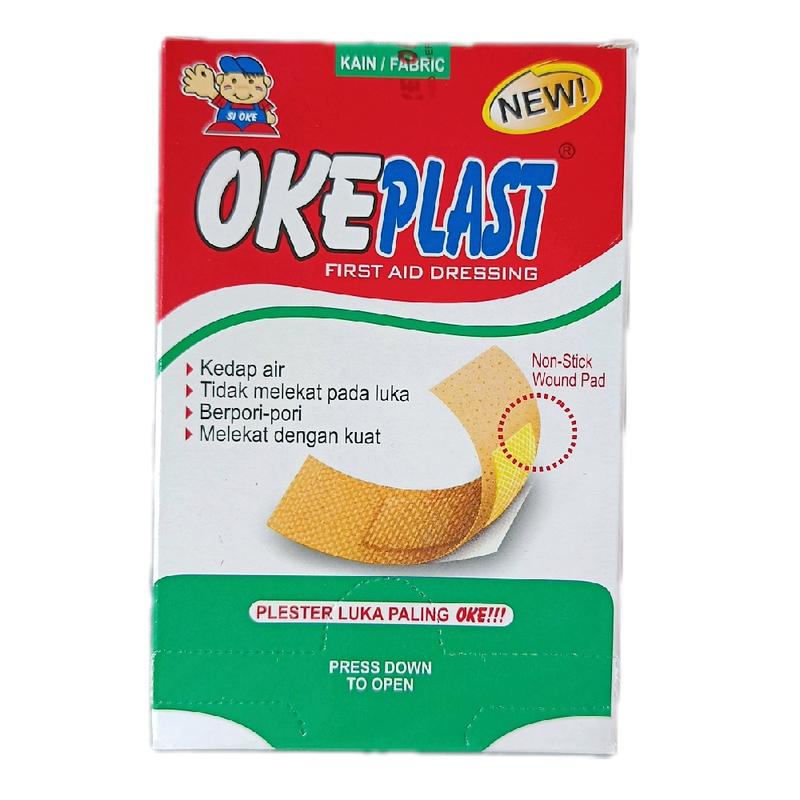 OKEPLAST Plaster Luka Isi 100 Strips (1 Pack) Okeplast Kedap Air, Tidak ...