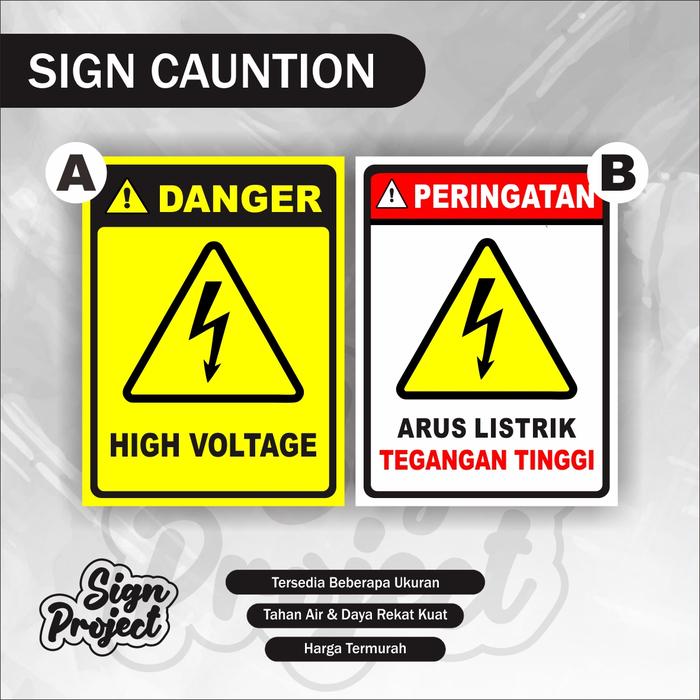 Promo Sign Sticker Arus Listrik tinggi / sticker high voltage / stiker ...