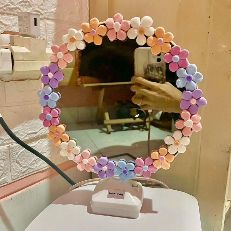 Cermin Magic Lampu Cermin Lucu Motif Bunga Cermin Aesthetic Wanita ...