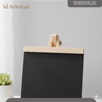 Jual ID DEKORASI Papan Tulis Mini Kapur Kayu dengan Kaki Hitam Standing ...