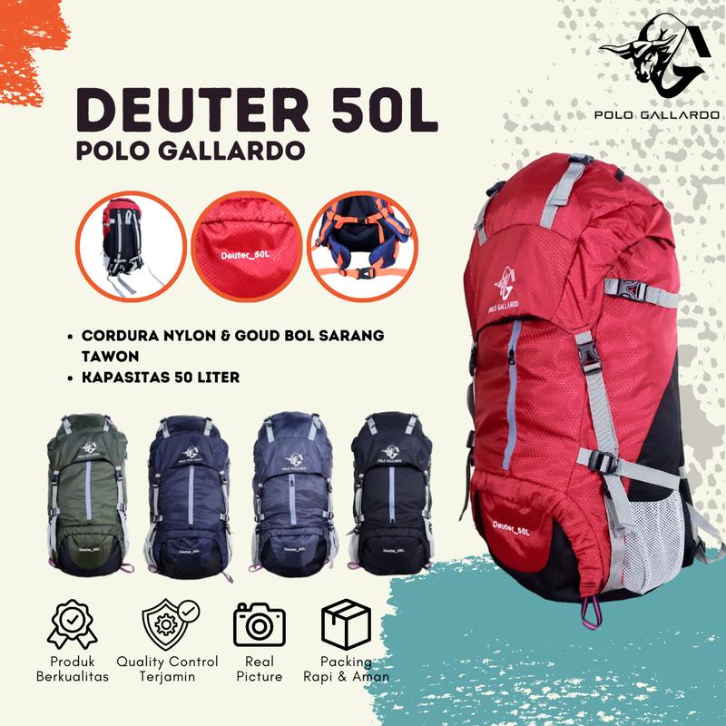 Polo Gallardo Tas Carrier 50 Liter Ransel Pria Wanita Pendak - Shop | Tokopedia
