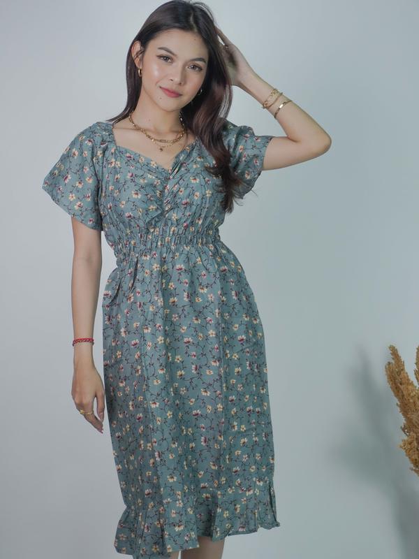 Dress Modis Motif Bunga Zahira Bali Terlaris - Shop | Tokopedia
