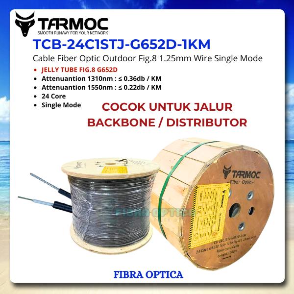 Jual Tarmoc TCB-24C1STJ-G652D-1KM | Fiber Optic Cable G652D Fig-8 Jelly ...