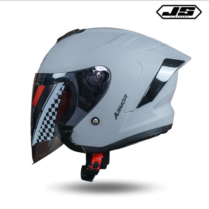 Promo J.Steady Helm Half Face JS Armor Solid untuk Pria dan Wanita ...