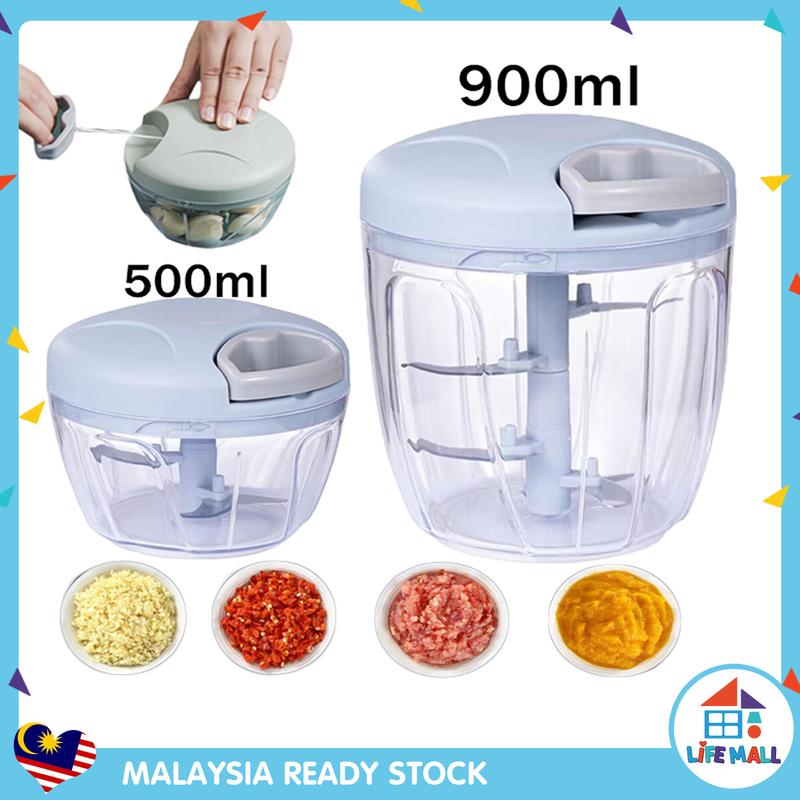 Mini Speedy Manual Food Chopper Hand Pull Rope Chopper 5 Blades ...