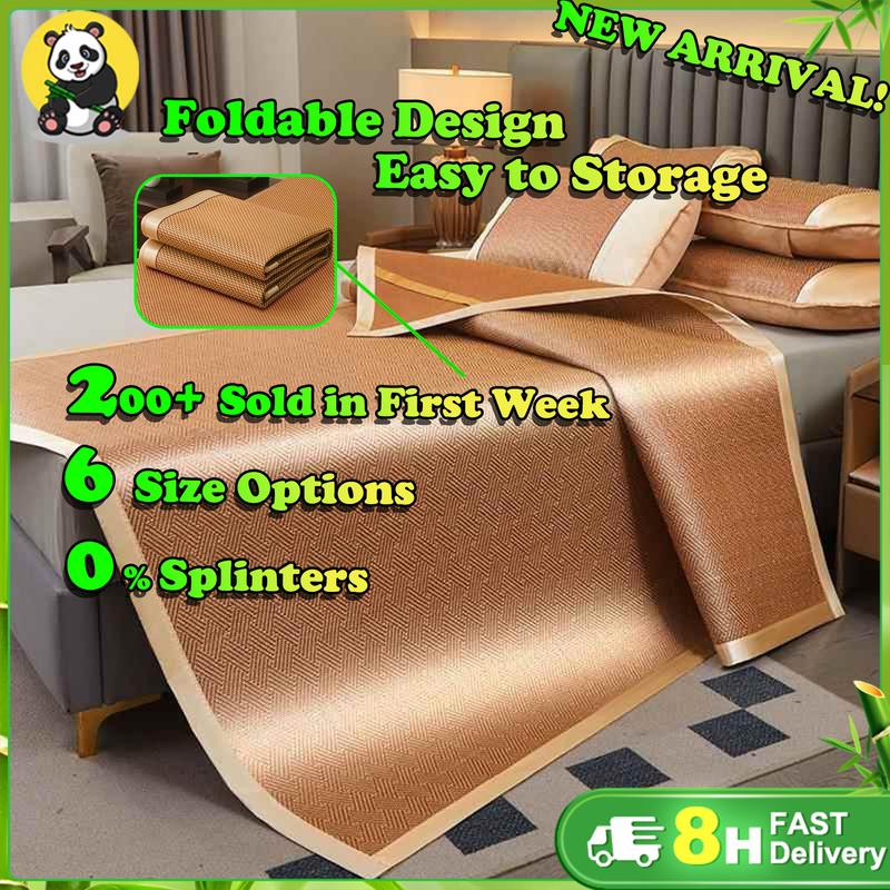 【Free Shipping】Tikar Buluh Bamboo Mat 90/150/180cm Foldable Rattan ...