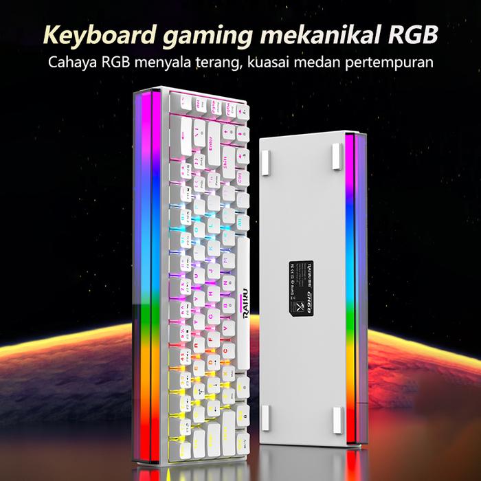 Promo 【 JUTU DIGITAL 】GK68 Keyboard Gaming Mekanik RGB dengan Cahaya ...