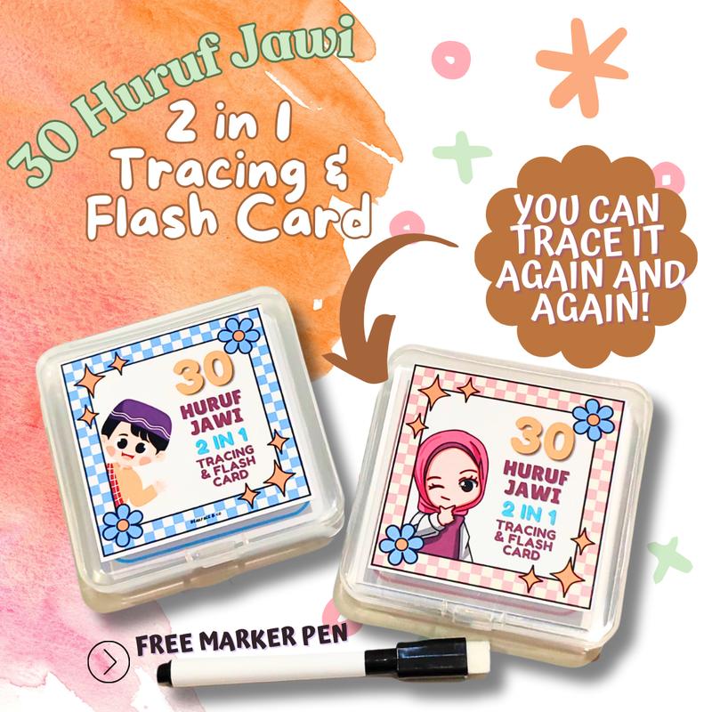 30 HURUF JAWI 2 IN 1 TRACING AND FLASH CARD UNTUK ANAK - TikTok Shop ...